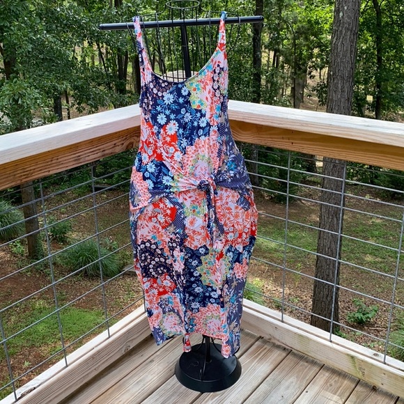 Annabelle | Dresses | Annabelle Floral Mixed Print Colorful Kitschy Tie ...